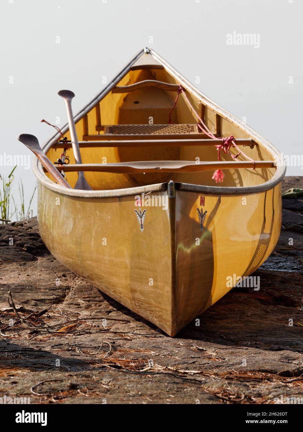 Beached fibreglass canoe hi-res stock photography and images - Alamy