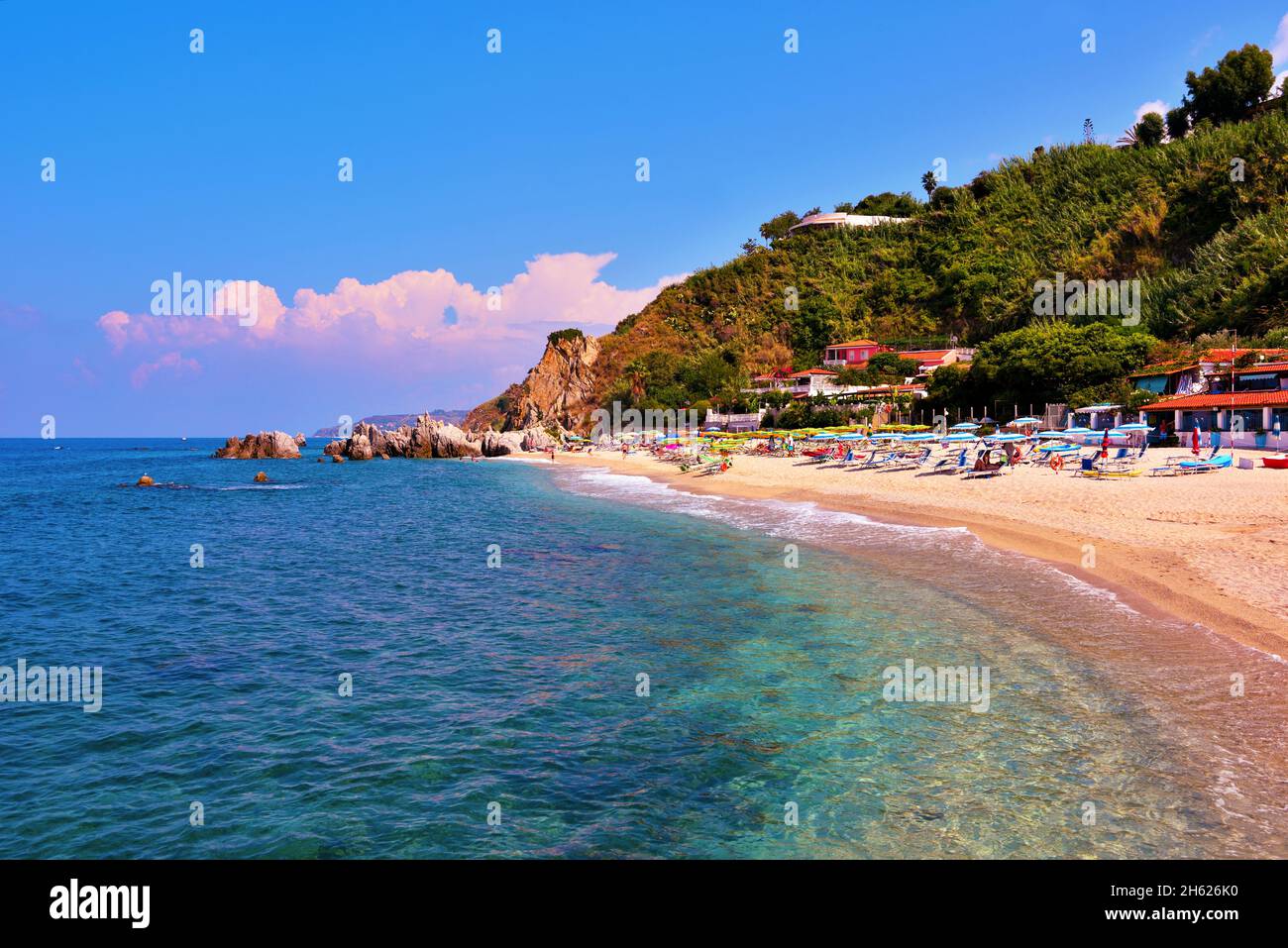 Calabrian coastal beach of Parghelia Tropea Italy Stock Photo - Alamy