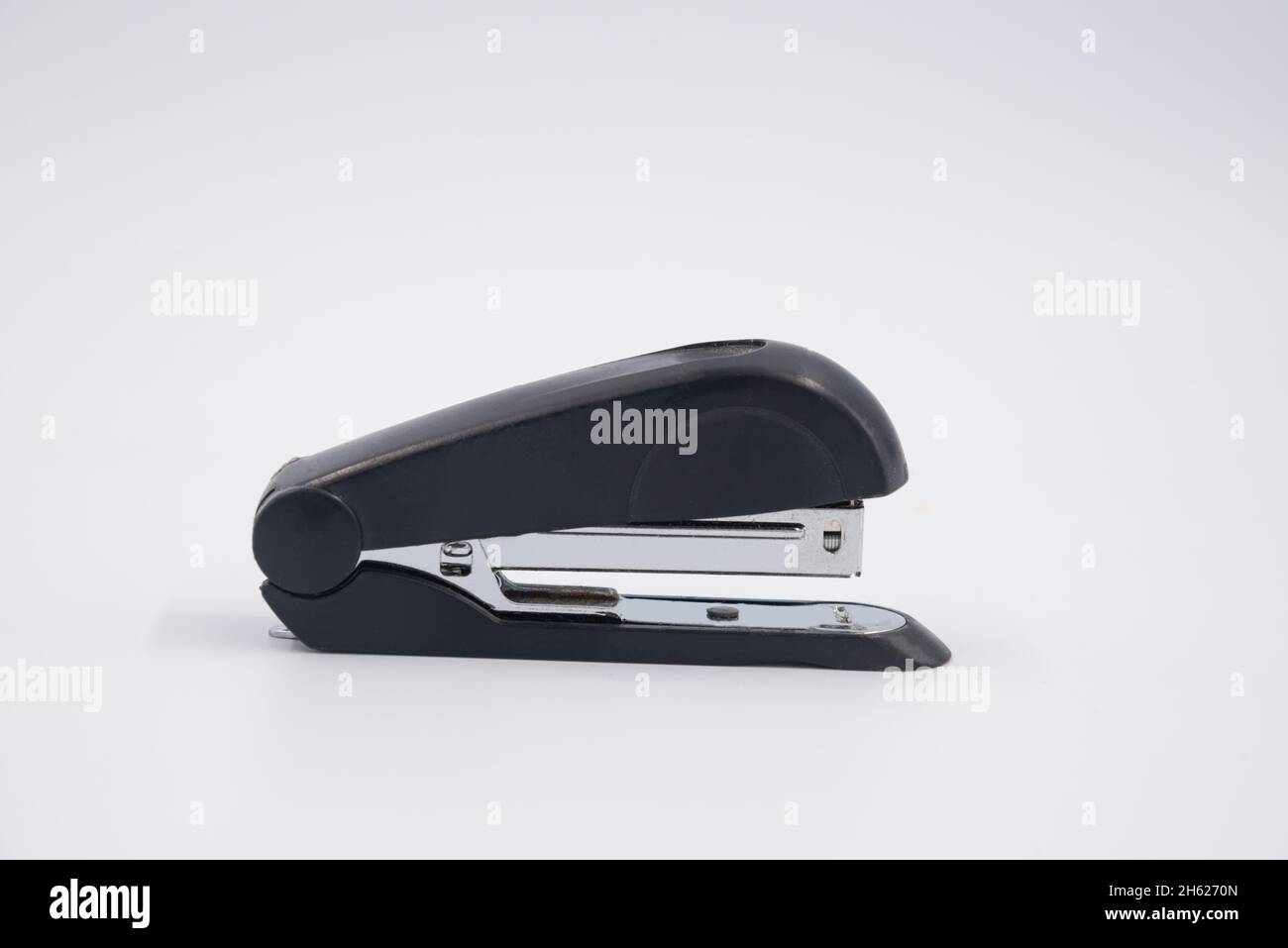 Black stapler isolated on white background. Device stapling for ...
