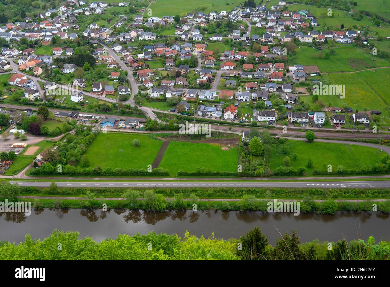 residential area in serrig,saar valley,rhineland-palatinate,germany ...