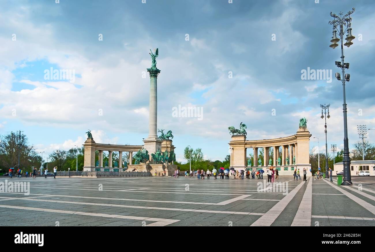 The Heroes Square, decorated with Millenium Monument, consisting of ...
