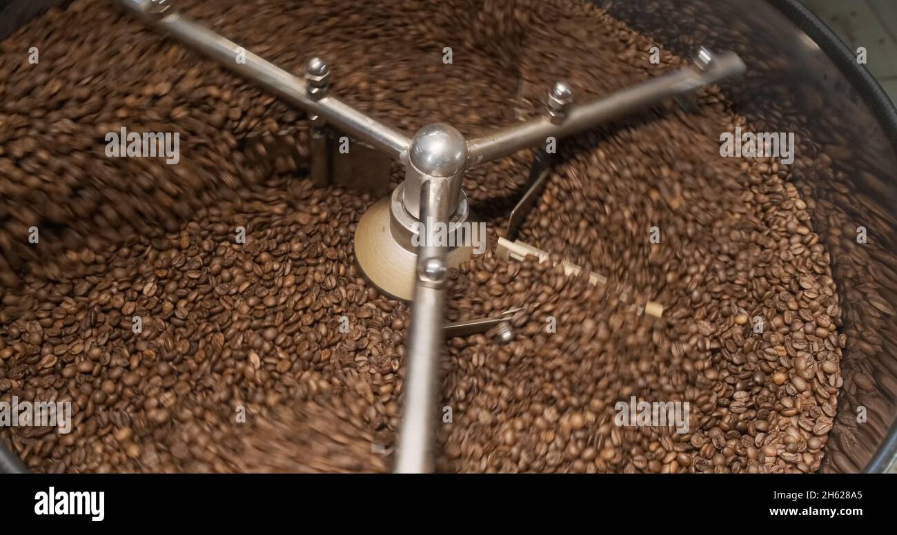 Fresh Coffee Beans. Freshly roasted 100% Arabica coffee beans falling ...