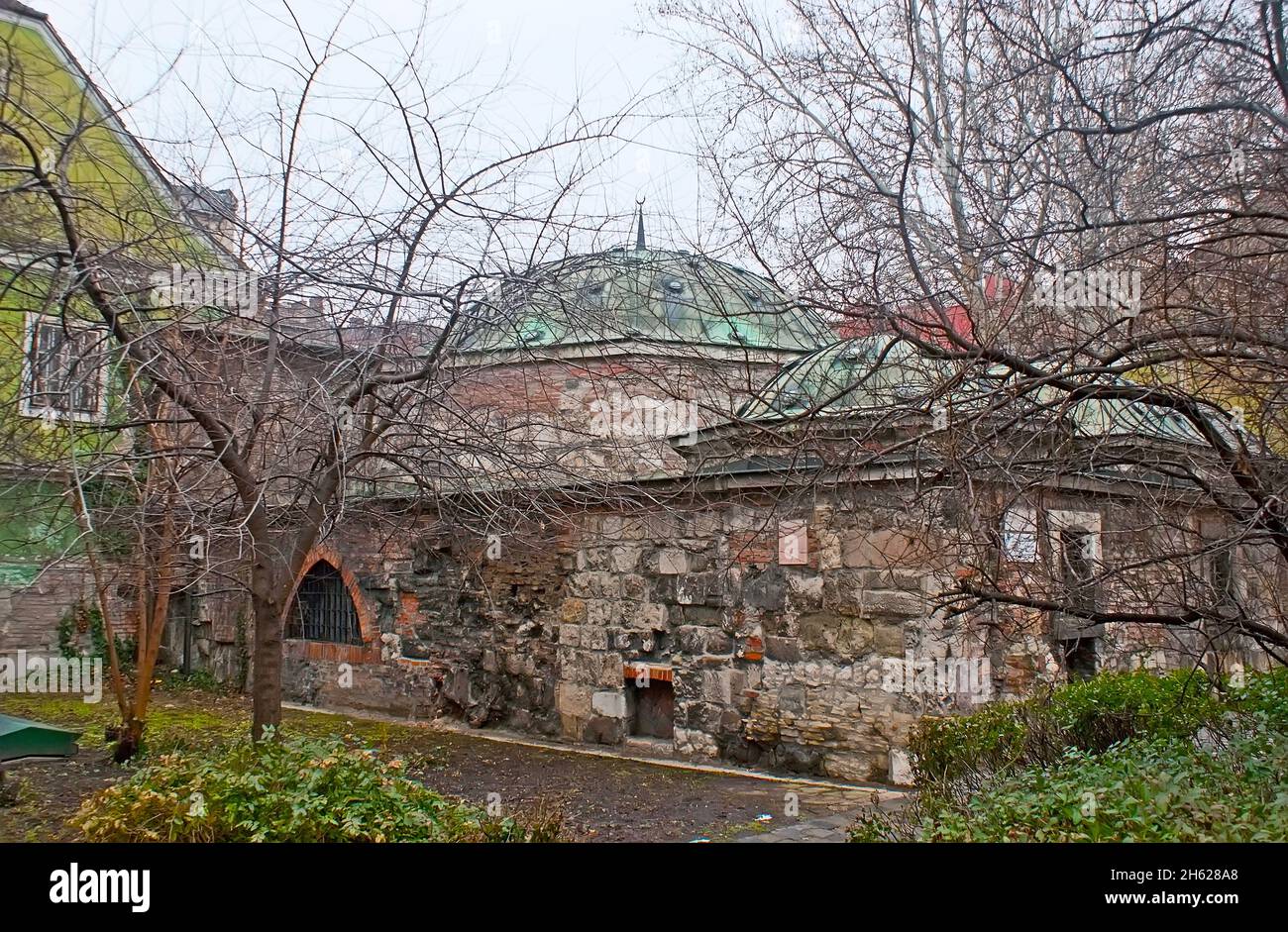 The stone building of medieval Ottoman Kiraly Thermal Bath, the oldest ...