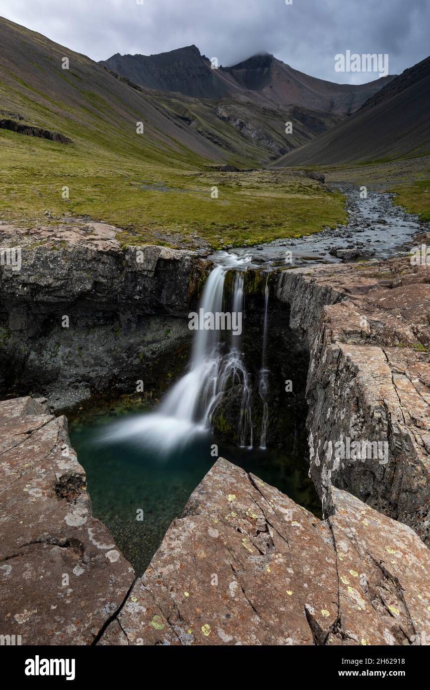 the skutafoss waterfall in the east of iceland Stock Photo - Alamy