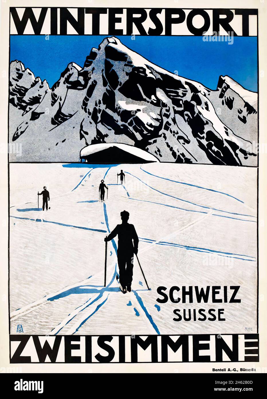 Vintage swiss ski poster hi-res stock photography and images - Alamy