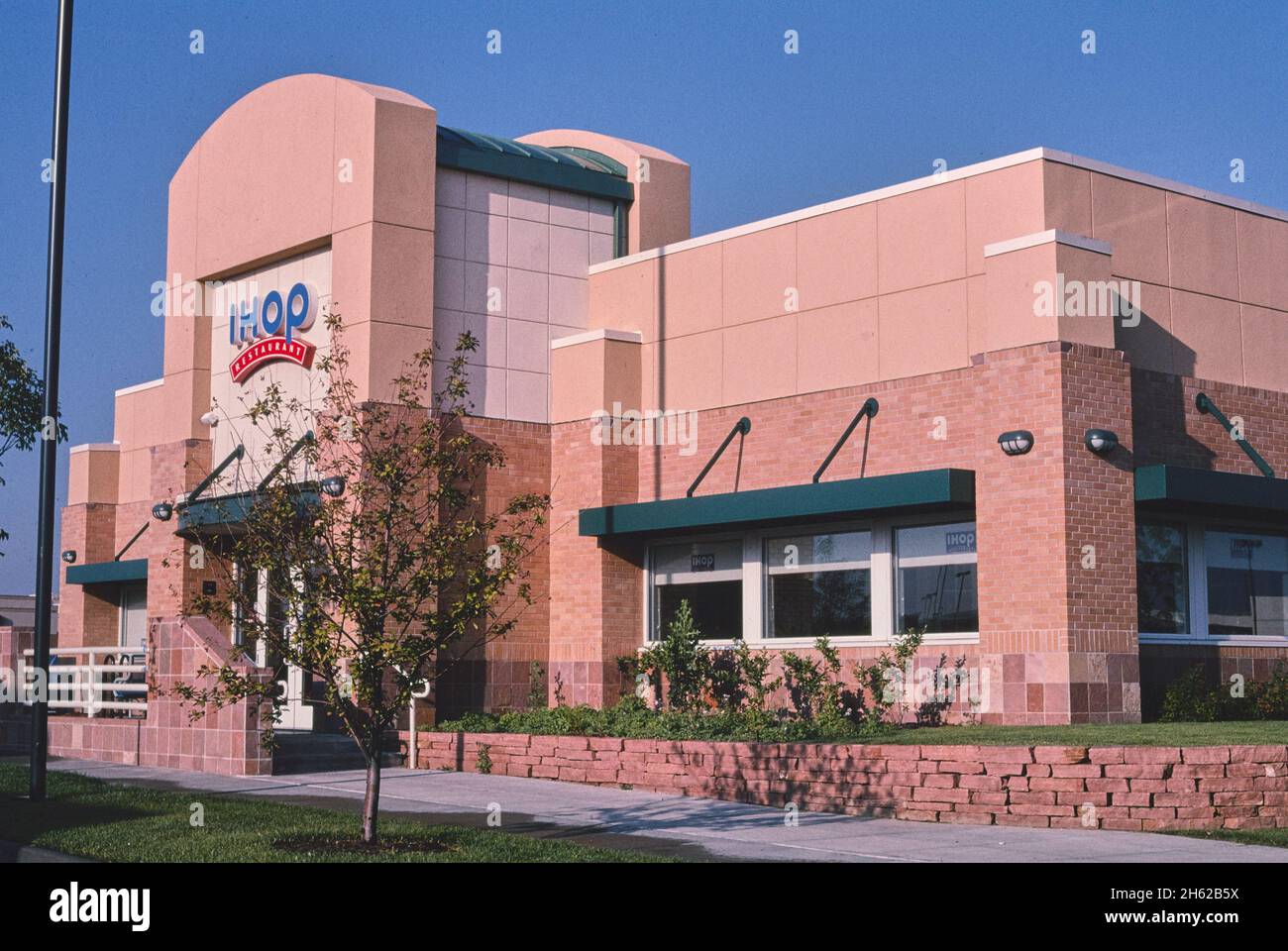 IHOP Restaurant, detail, Quebec Plaza, Denver, Colorado; ca. 2004 Stock ...
