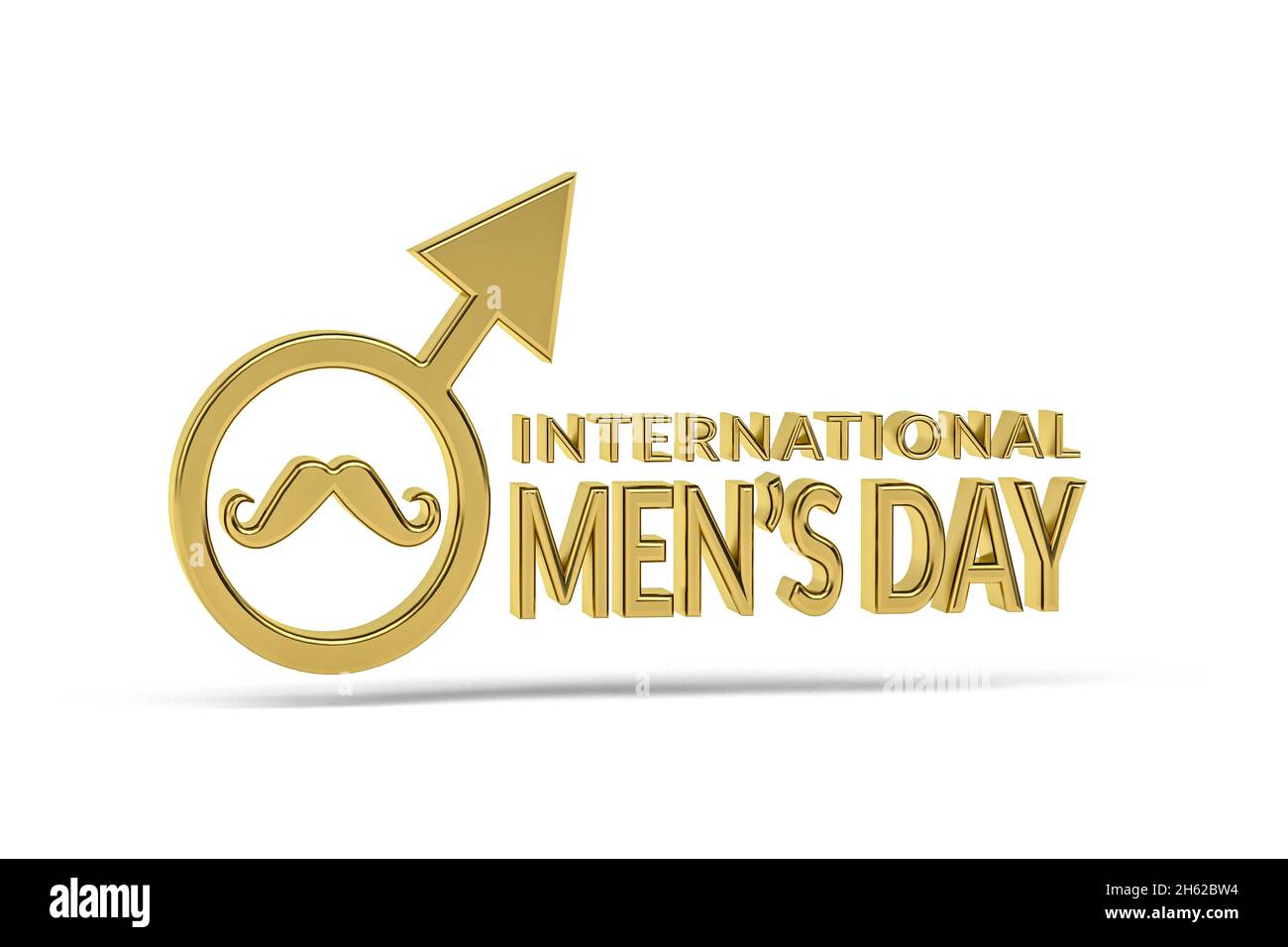 Golden 3d International Men's Day icon isolated on white background ...