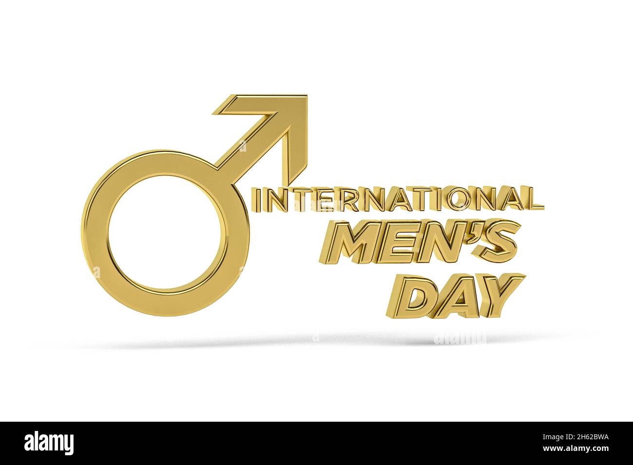 Golden 3d International Men's Day icon isolated on white background ...