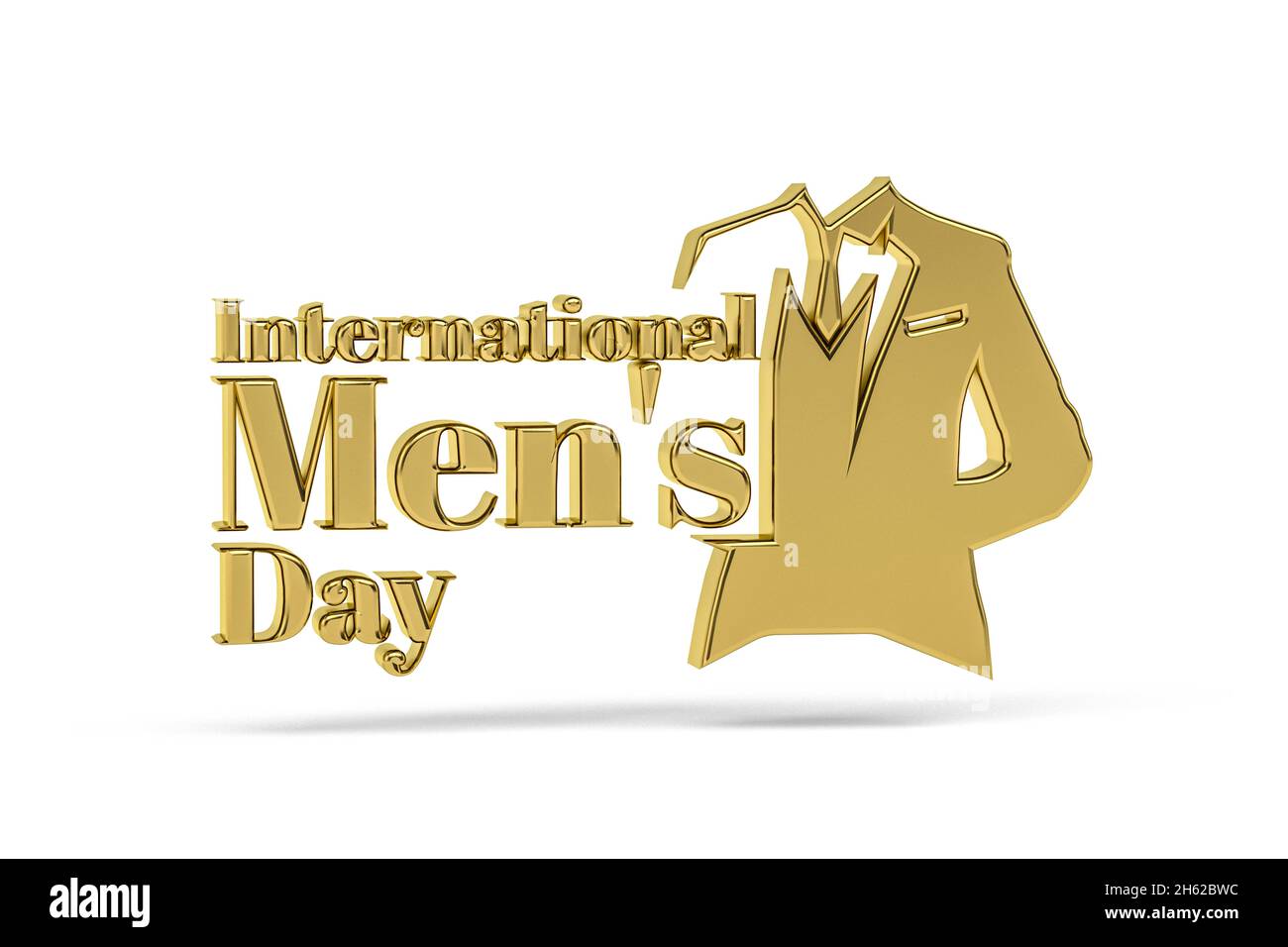 Golden 3d International Men's Day icon isolated on white background ...