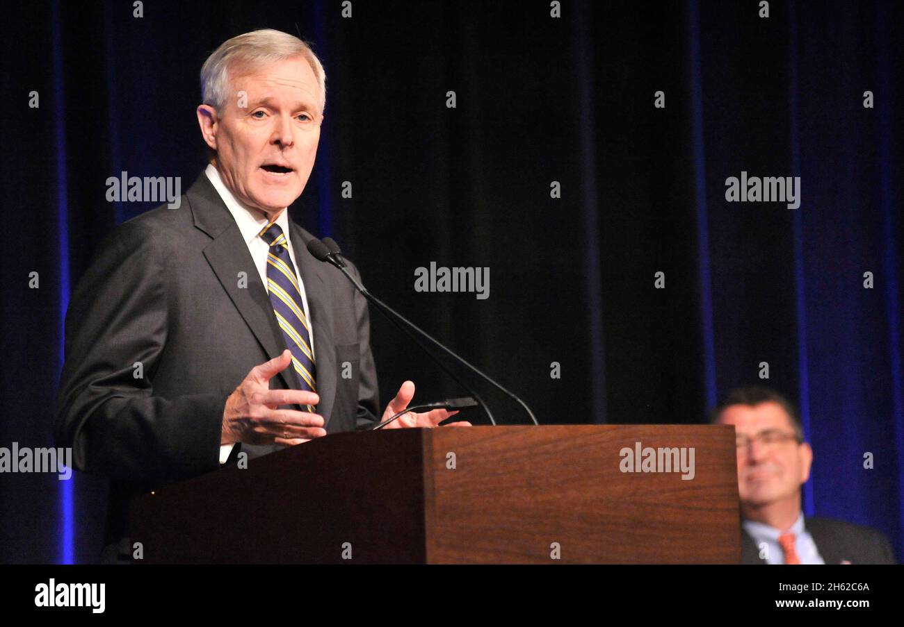 Ray Mabus, Secretary of the Navy, delivers remarks at the Navy's 237th ...