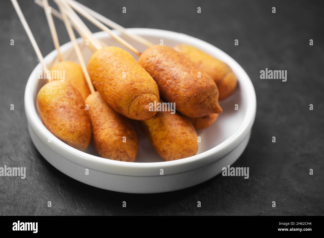 Corn dog cooked with sausage and wheat dough with the addition of corn ...