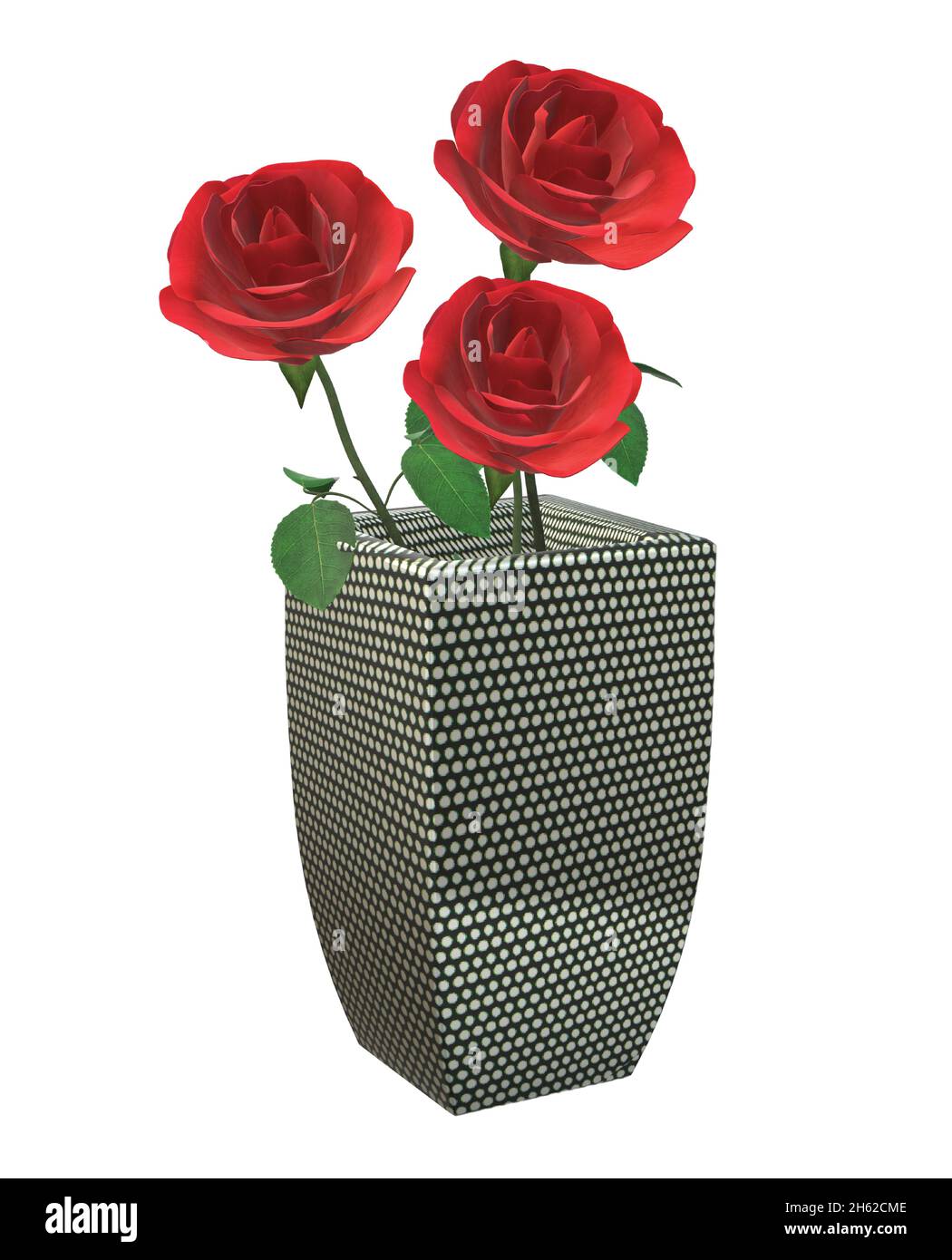 Roses in Shiny Silver Polka Dot Pattern Vase Stock Vector Image & Art ...