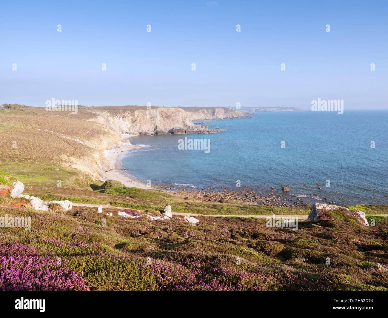 cliffs in brittany in the evening sunlight Stock Photo - Alamy