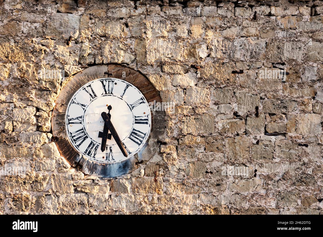 germany,thuringia,mellingen,buchfart,tower clock,weathered clock face ...