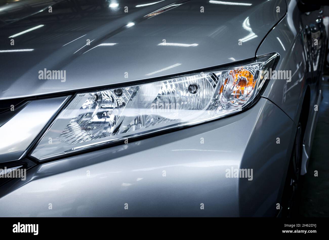 Modern details with car headlights LED Stock Photo - Alamy