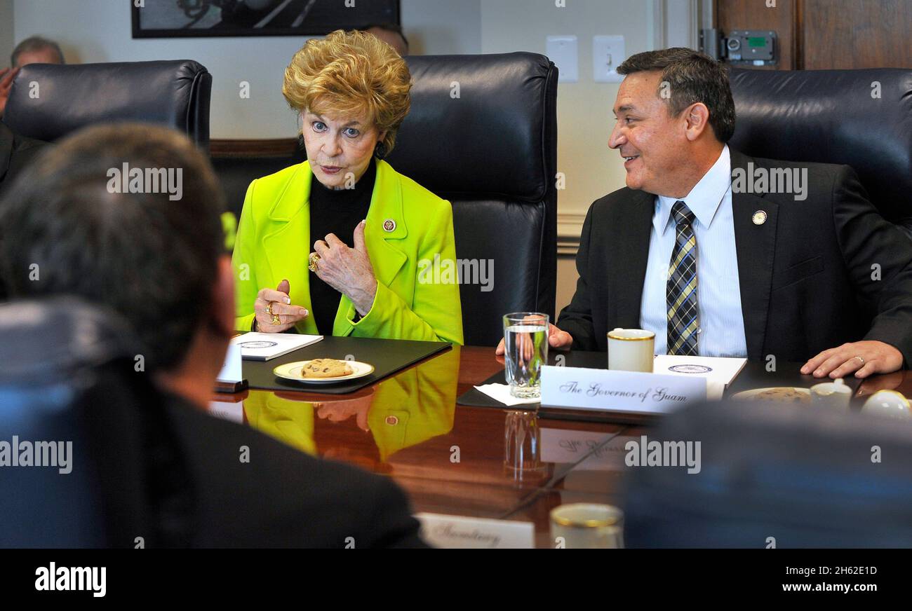 Governor of Guam Eddie Baza Calvo, right, and Congresswoman Madeleine Z ...
