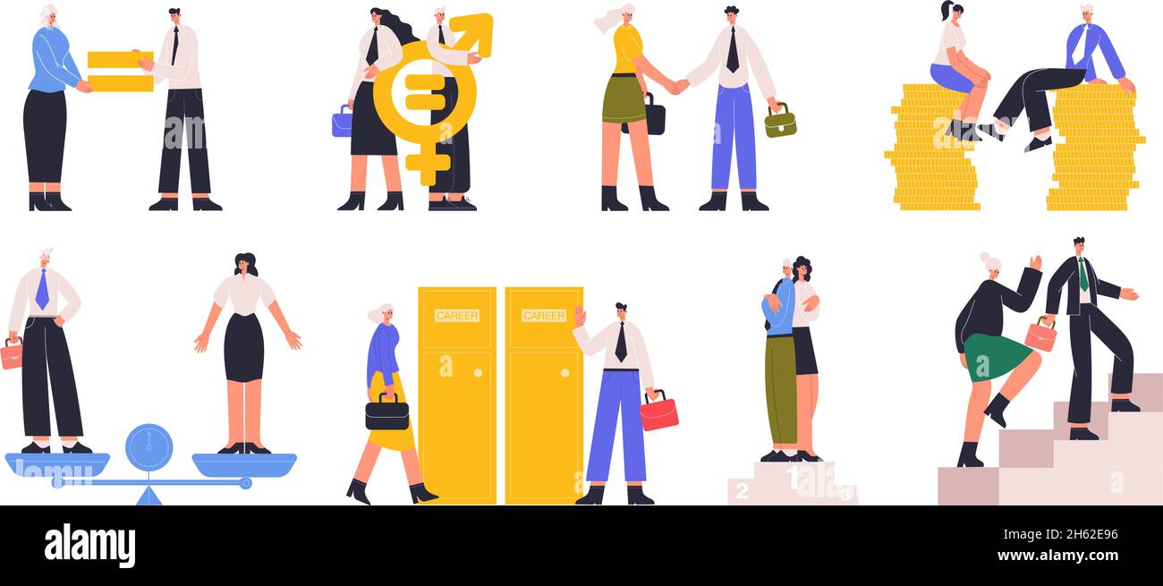 Business man and woman gender equality, equal career opportunities ...