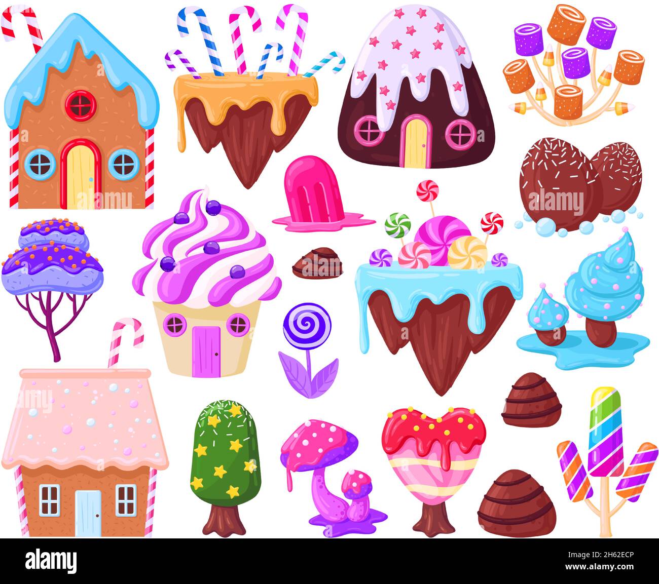 Gingerbread houses illustration hi-res stock photography and images - Alamy