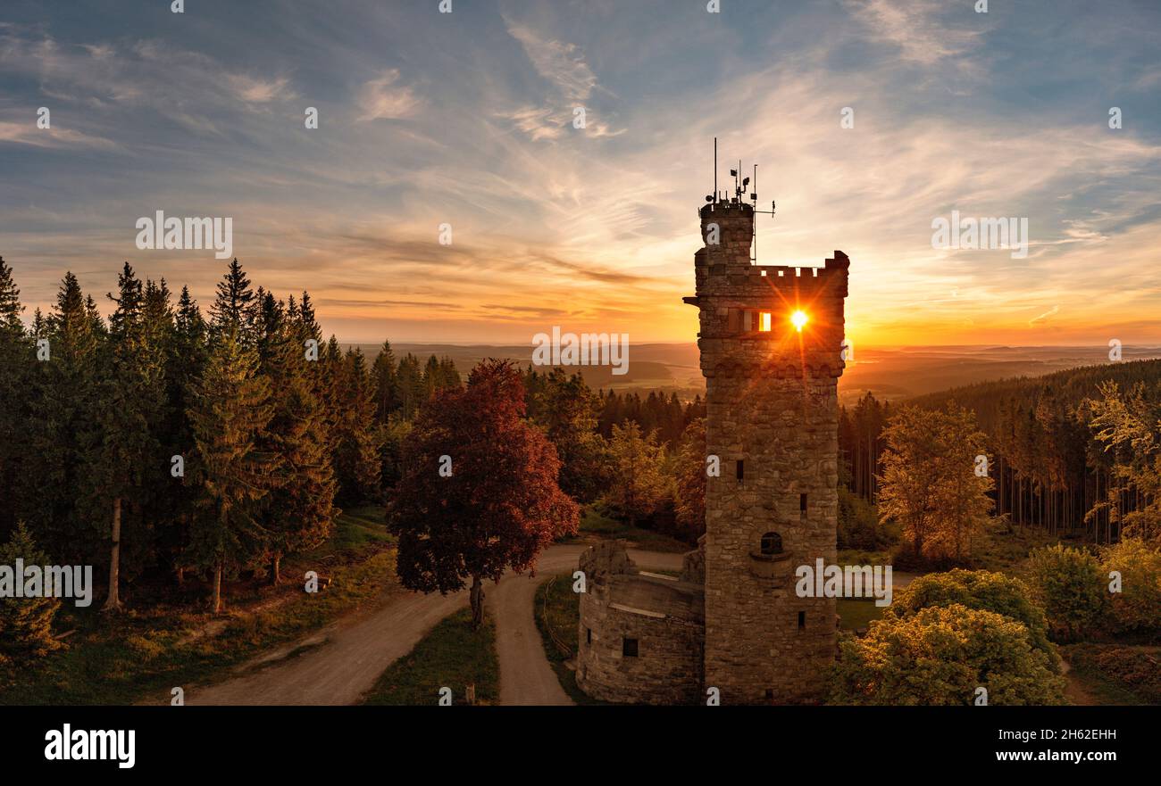 germany,thuringia,gerata,/ plaue,elgersburg,observation tower,forest ...