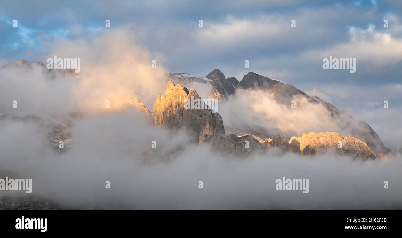marmolada,highest peak of the dolomites,on the border between veneto ...