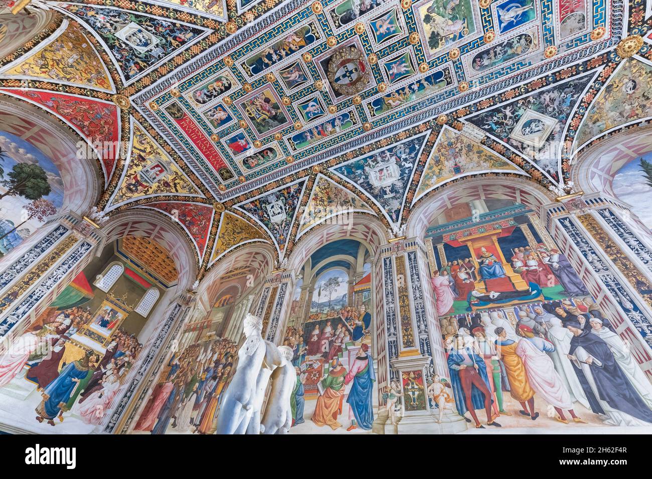 historic paintings and frescoes in the piccolomini library,siena ...