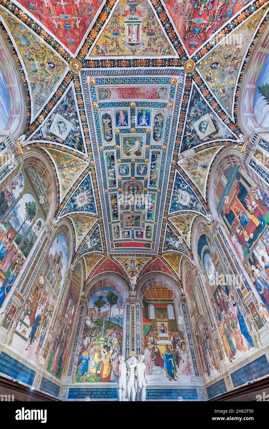historic paintings and frescoes in the piccolomini library,siena ...