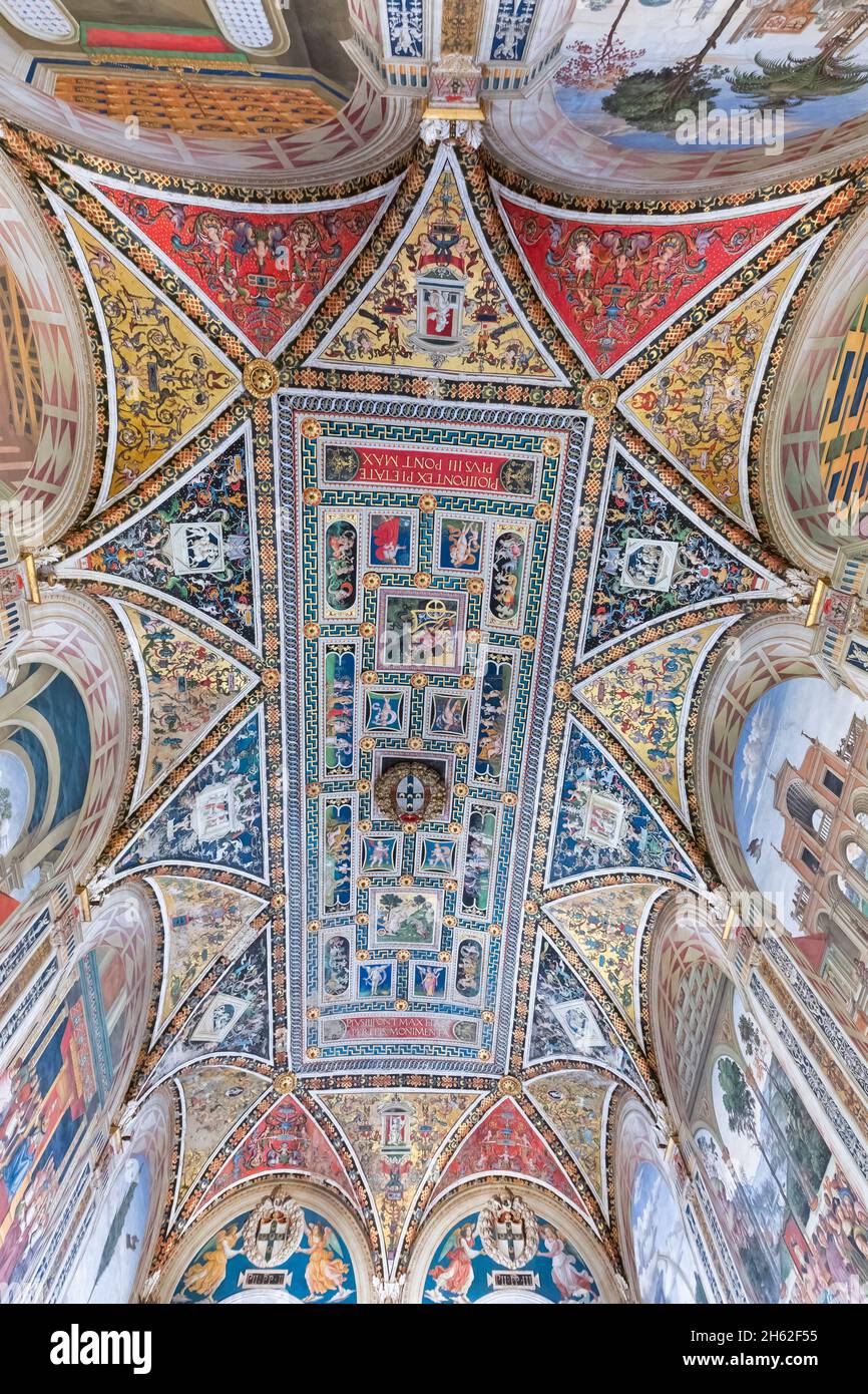 historic paintings and frescoes in the piccolomini library,siena ...