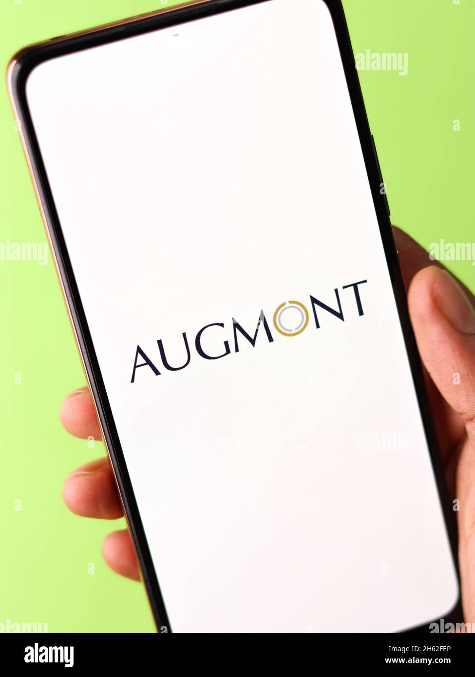 West Bangal, India - November 11, 2021 : Augmont logo on phone screen ...