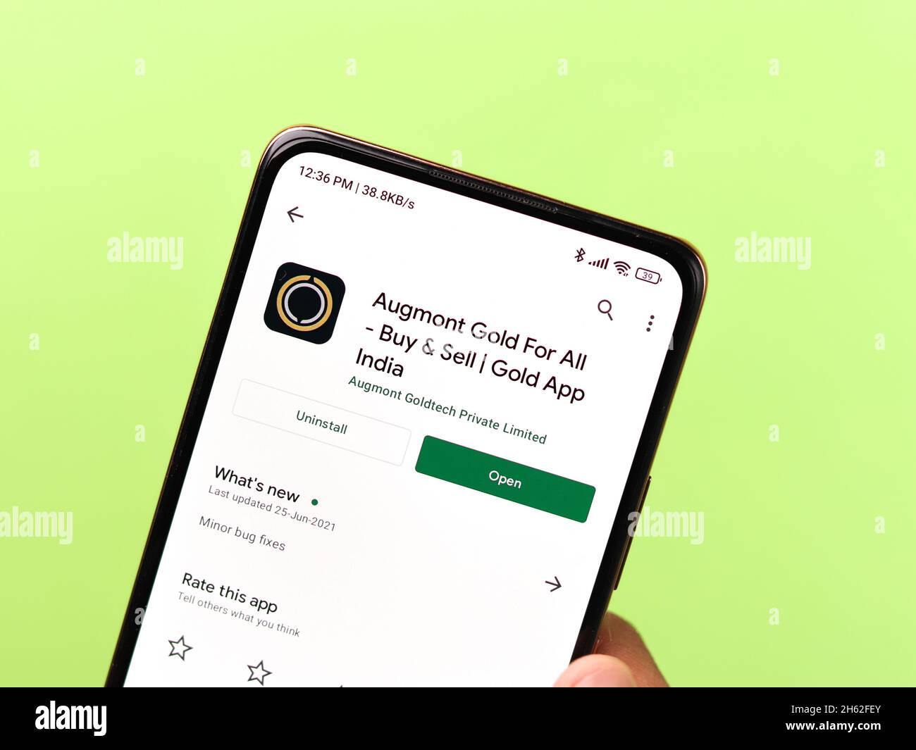 West Bangal, India - November 11, 2021 : Augmont logo on phone screen ...