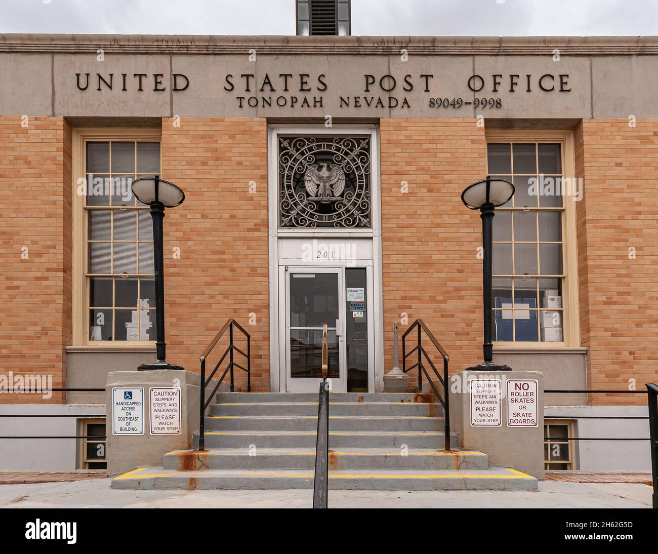 Tonopah, Nevada, US - May 17, 2011: Closeup of entrance to United ...