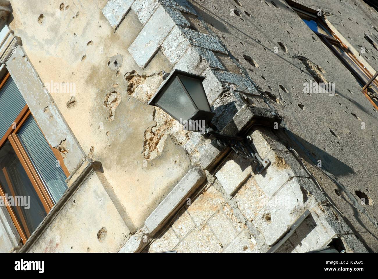 Buildings with shell damage as a result of the Balkans War, Mostar ...