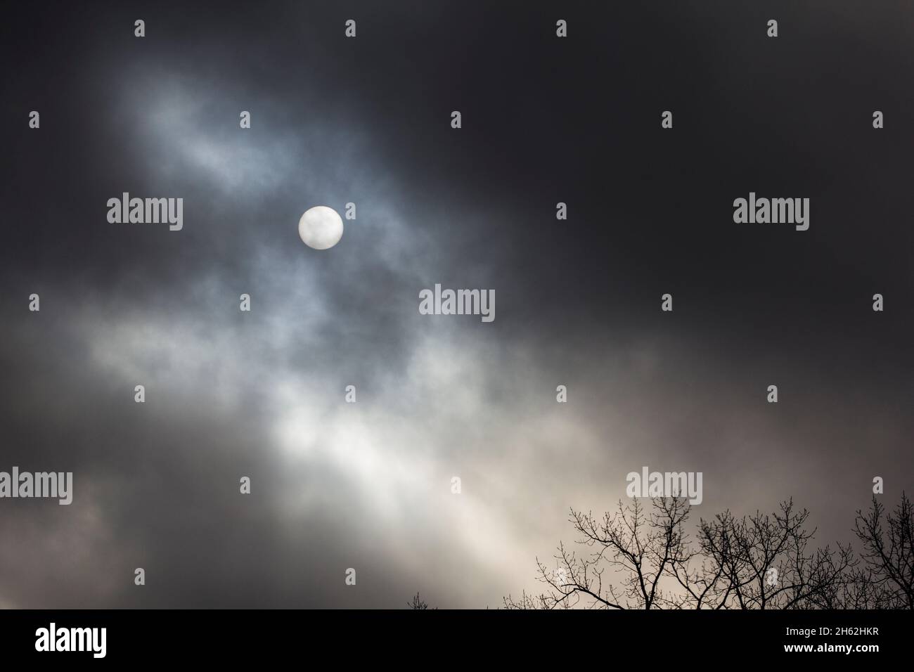 Obscured Sun in a Morning Stock Photo - Alamy