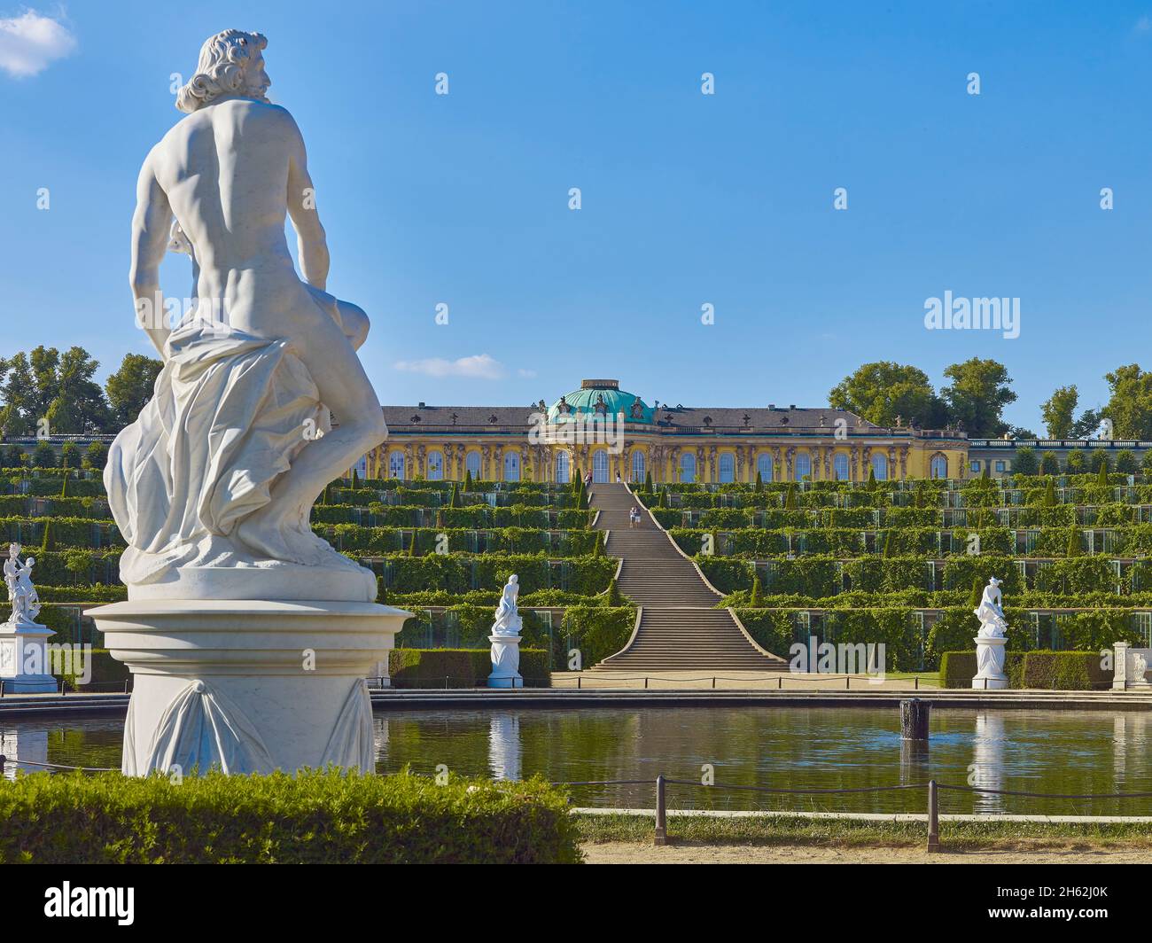 sanssousi castle with weinberterassen in potsdam,brandenburg,germany ...