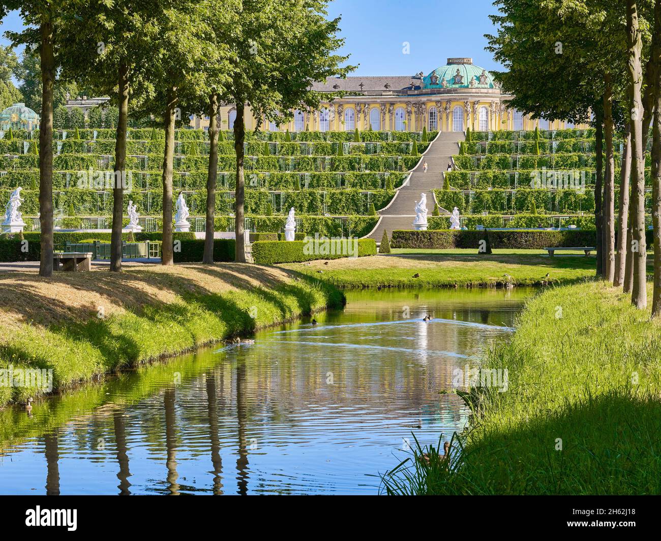 Sanssousi castle with weinberterassen in potsdam hi-res stock ...