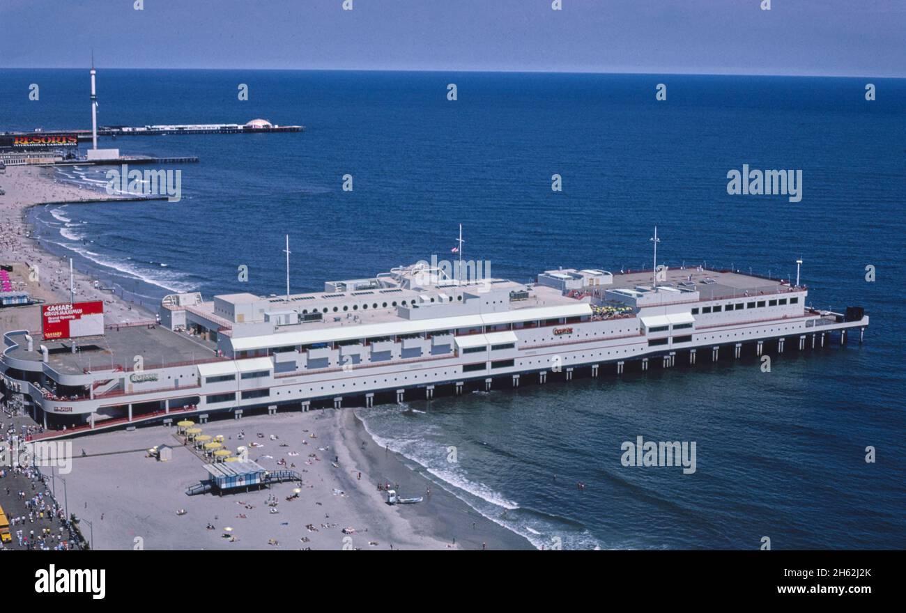 Ocean One Pier above, Atlantic City, New Jersey; ca. 1985 Stock Photo ...