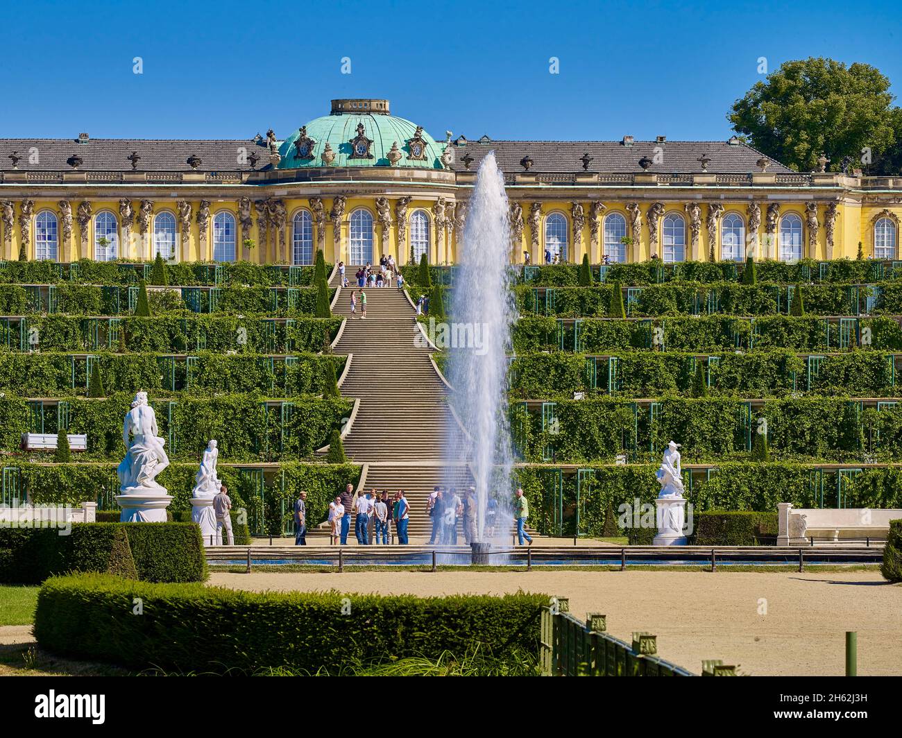 sanssousi castle with weinberterassen in potsdam,brandenburg,germany ...
