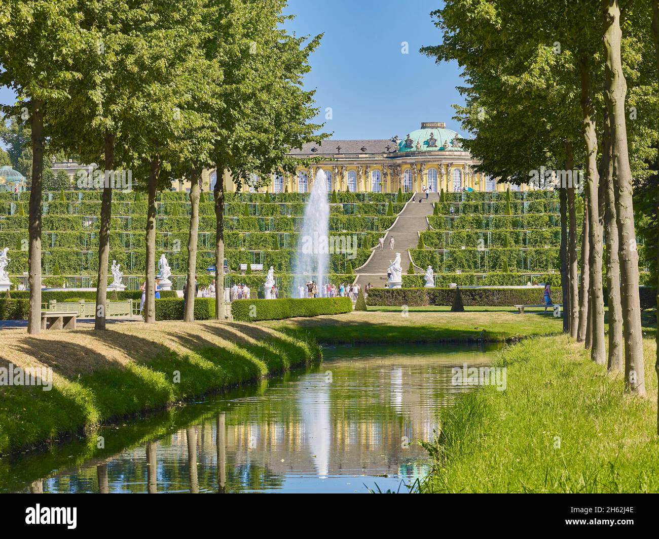 sanssousi castle with weinberterassen in potsdam,brandenburg,germany ...