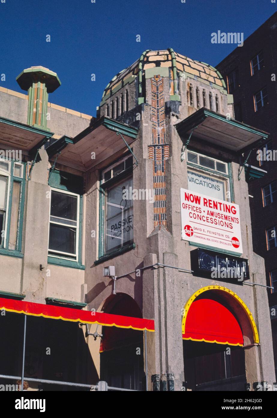 Central Pier corner detail, Atlantic City, New Jersey; ca. 1985 Stock ...
