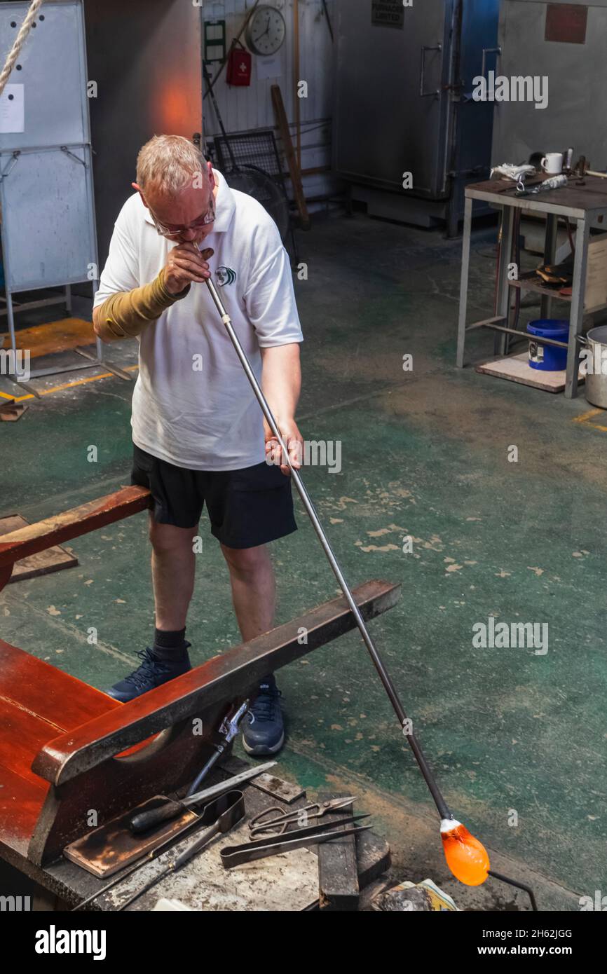 england,isle of wight,the needles alum bay glass makers demonstration ...