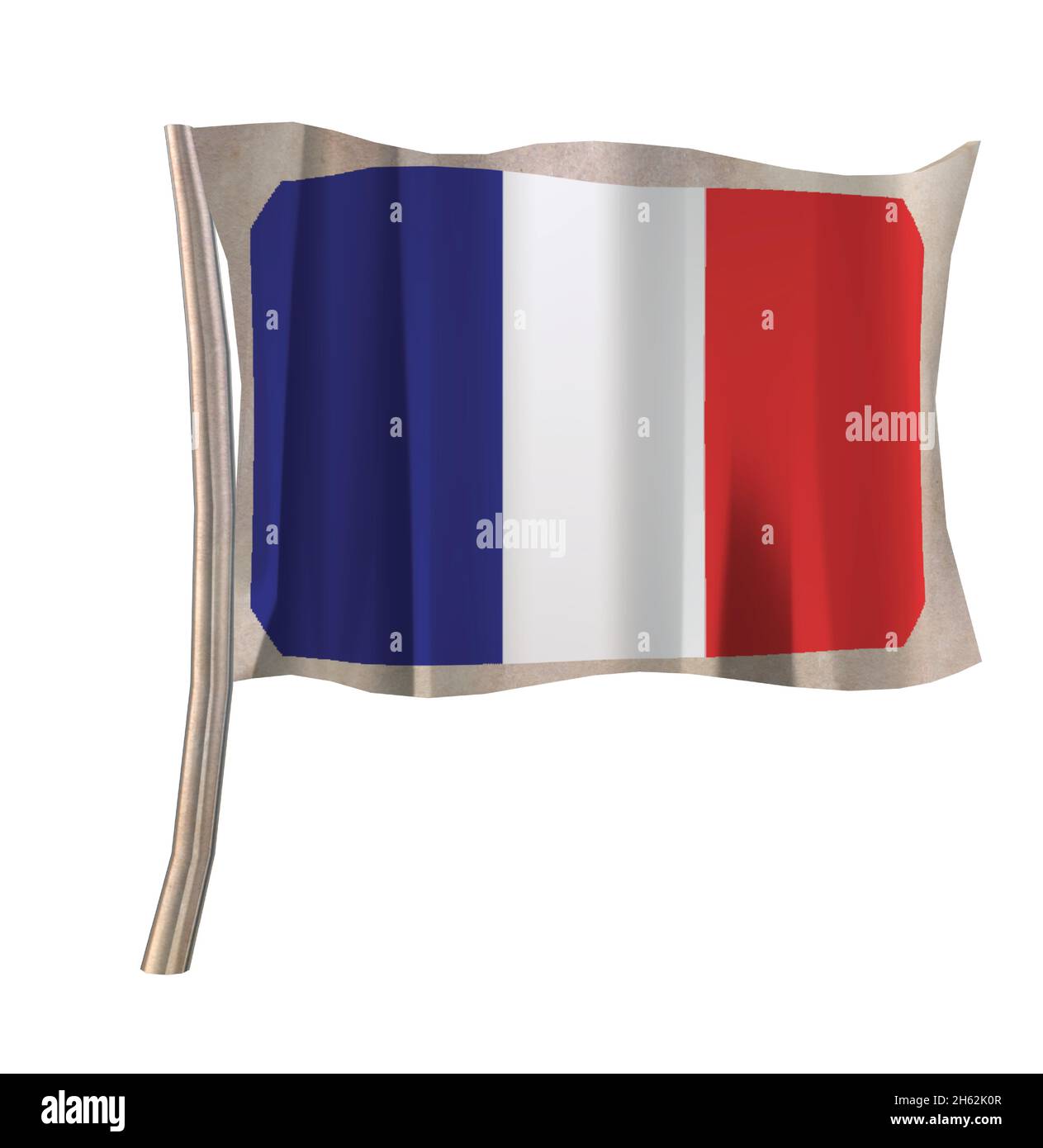 France Shiny Metal Flag with Pole Stock Vector Image & Art - Alamy