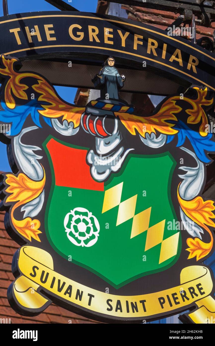 england,hampshire,alton,chawton,the greyfriar pub sign Stock Photo - Alamy