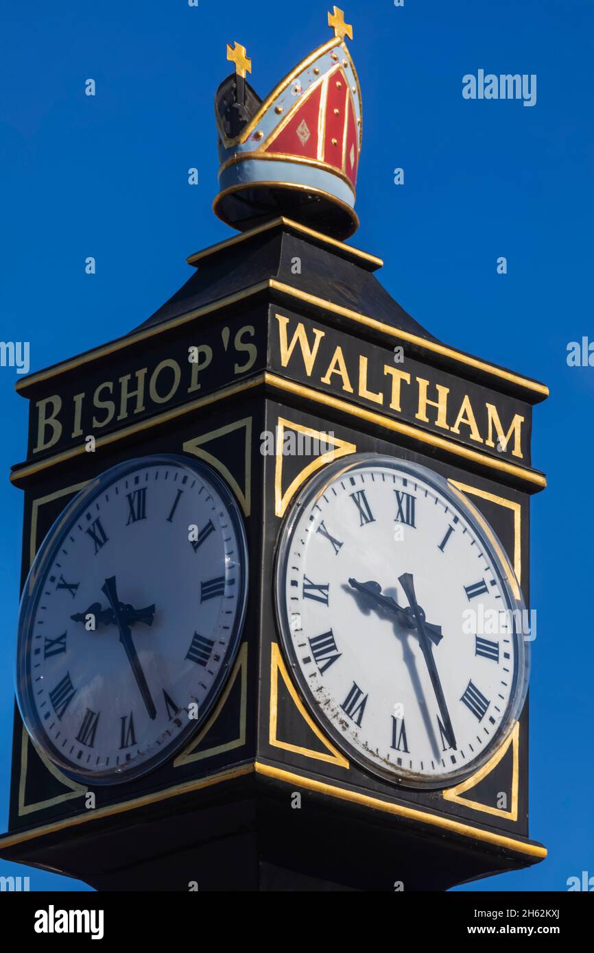 england,hampshire,bishop's waltham,the town clock tower Stock Photo - Alamy