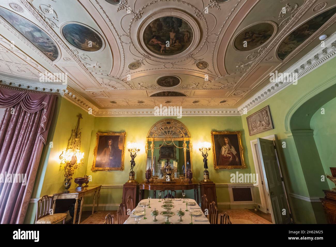 england,hampshire,hinton ampner house,the dining room Stock Photo - Alamy