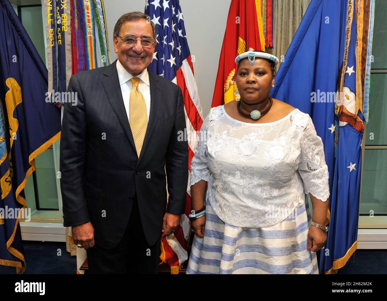 Secretary of Defense Leon Panetta poses for an official photo as he ...