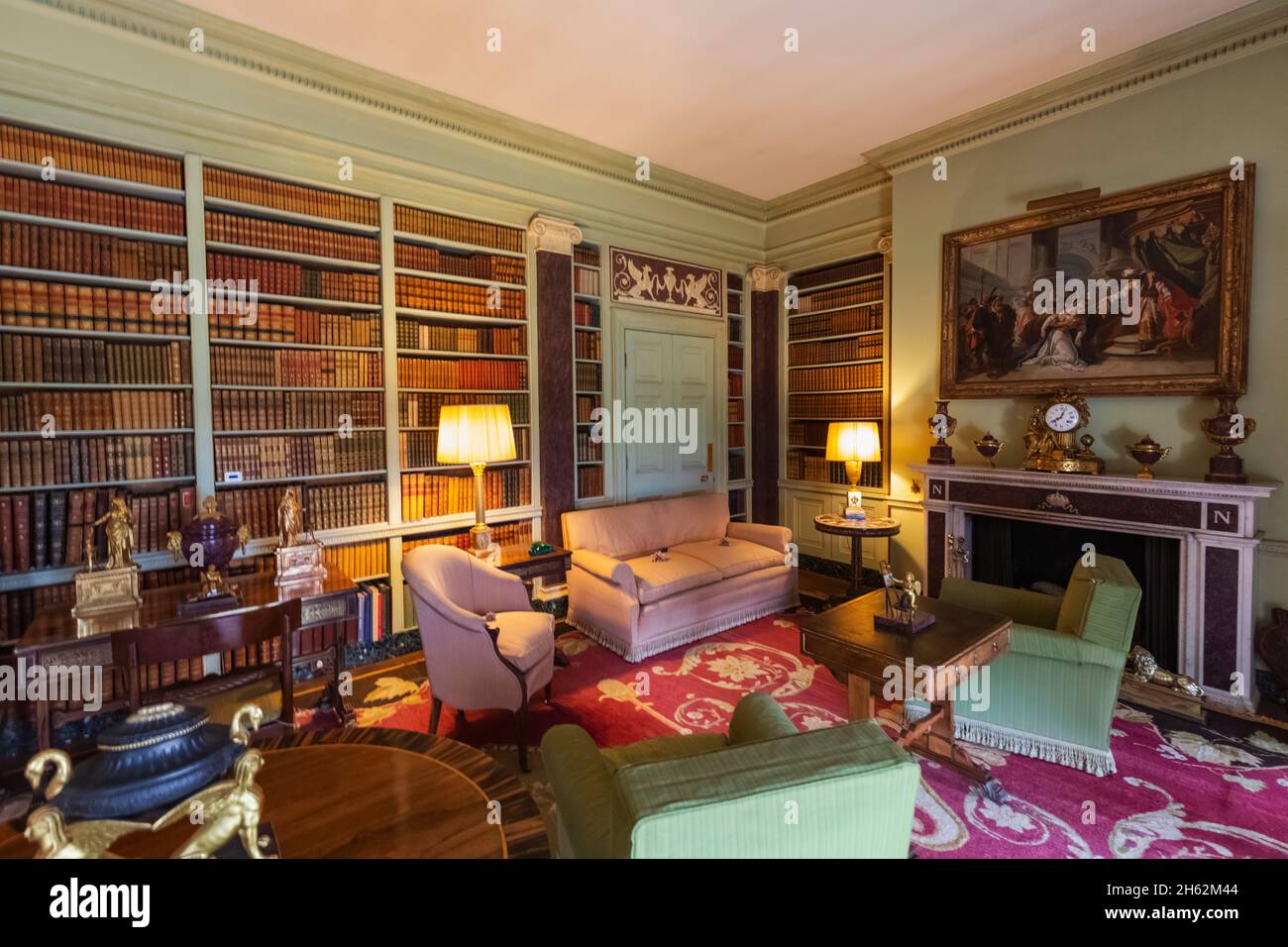 england,hampshire,hinton ampner house,the library Stock Photo - Alamy