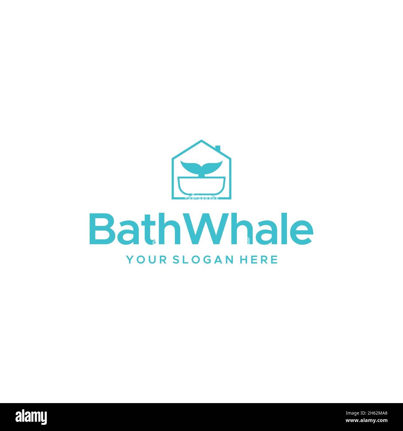 minimalist BathWhale bathtub building logo design Stock Vector Image ...
