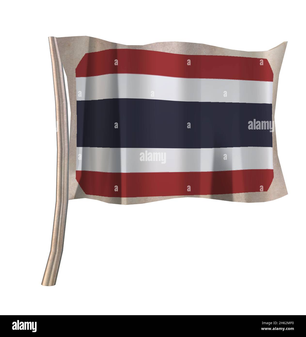 Thailand Shiny Metal Flag with Pole Stock Vector Image & Art - Alamy