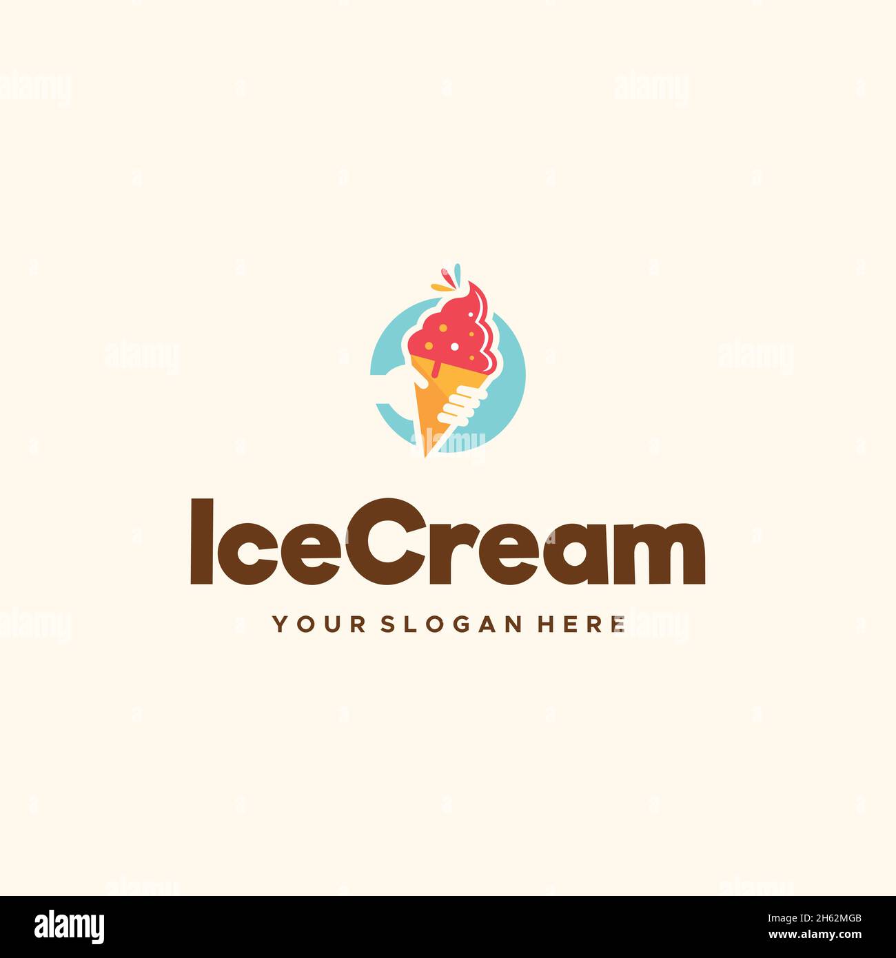 minimalist IceCream topping funnel logo design Stock Vector Image & Art ...