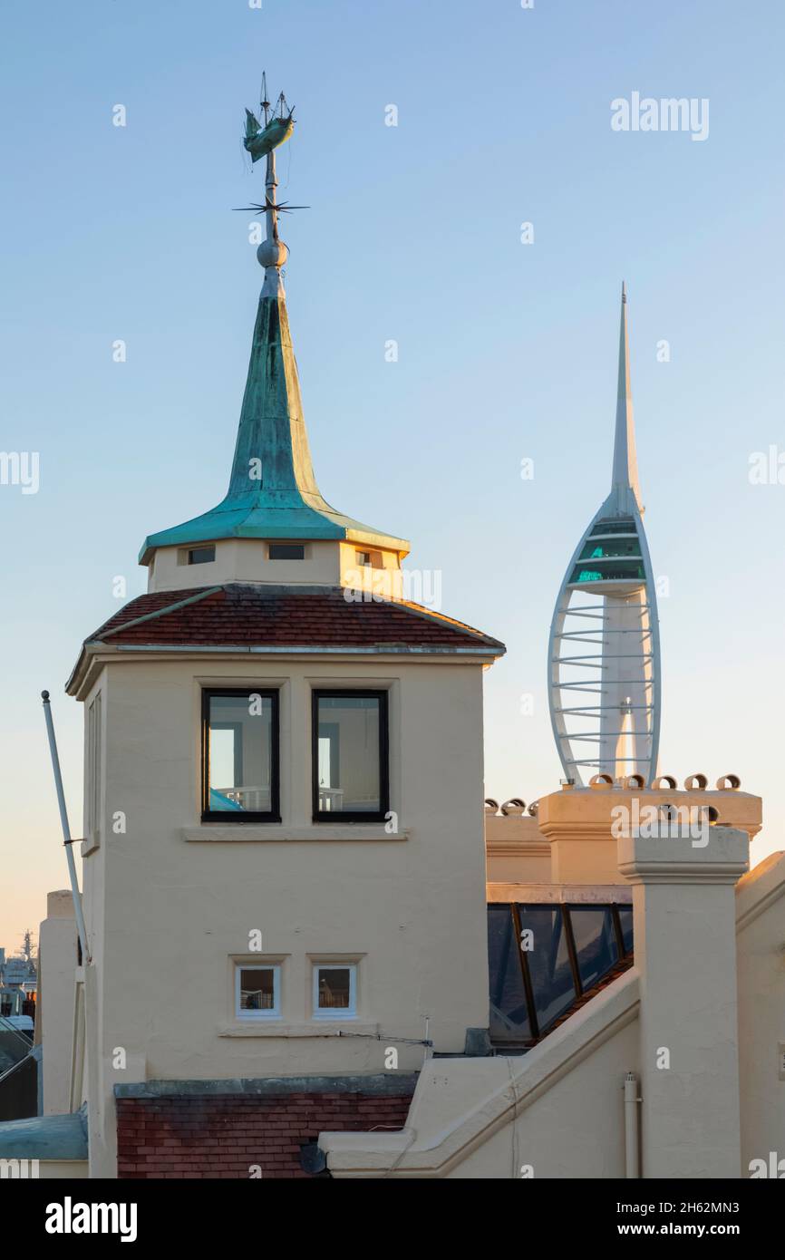 The tower house waterfront building and spinnaker tower hi-res stock ...