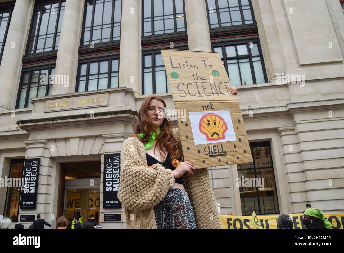 London, UK. 12th November 2021. Extinction Rebellion demonstrators ...